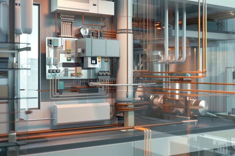 Plan of a Modern Home Heating System Stock Illustration - Illustration ...