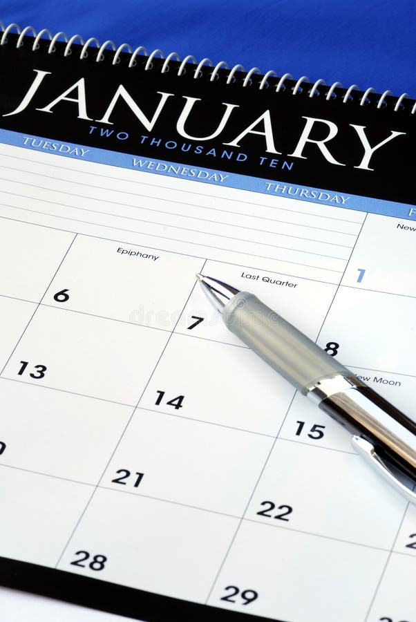 Planning the New Month from a Calendar Stock Photo - Image of week ...
