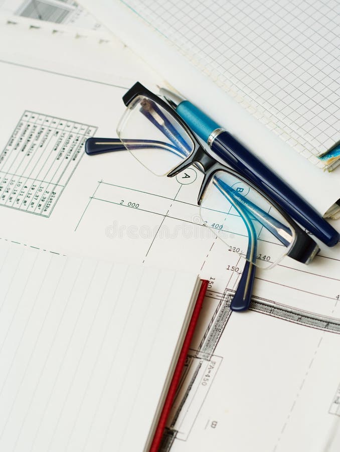 Plan with notebook. stock photo. Image of house, planning - 4527014