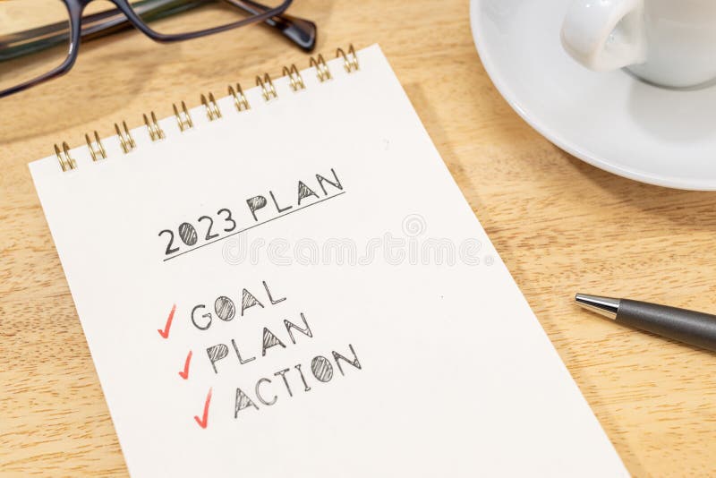 2023 Plan on Notebook Concept Stock Photo - Image of motivational, plan ...