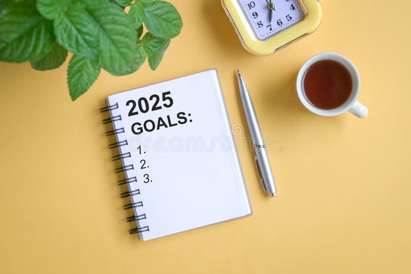 2025 Plan on Notepad. New Year, New Plans Stock Image - Image of goals ...