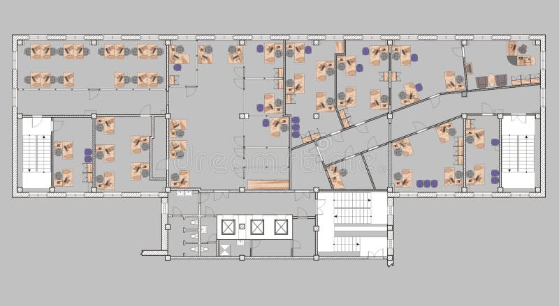 Plan Office Building stock illustration. Illustration of office - 52367542