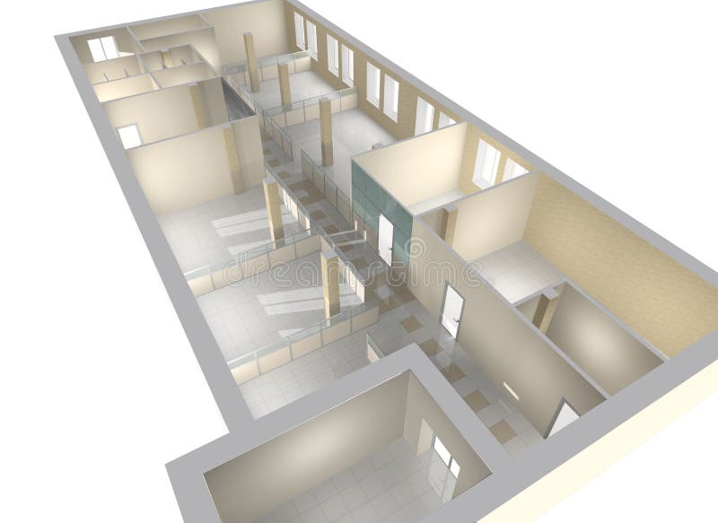 Plan of the Office Premises Stock Illustration - Illustration of wall ...