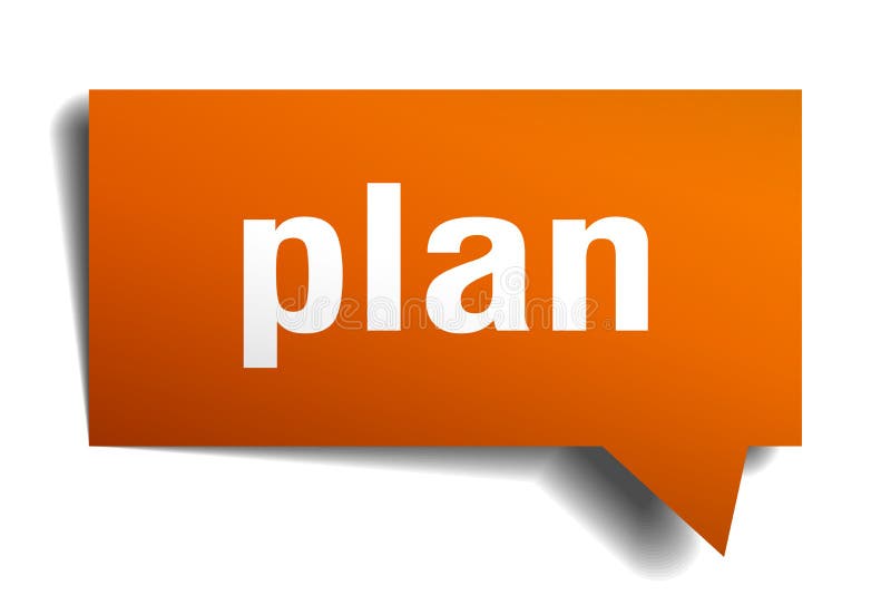 Plan Orange 3d Speech Bubble Stock Vector - Illustration of sticker ...