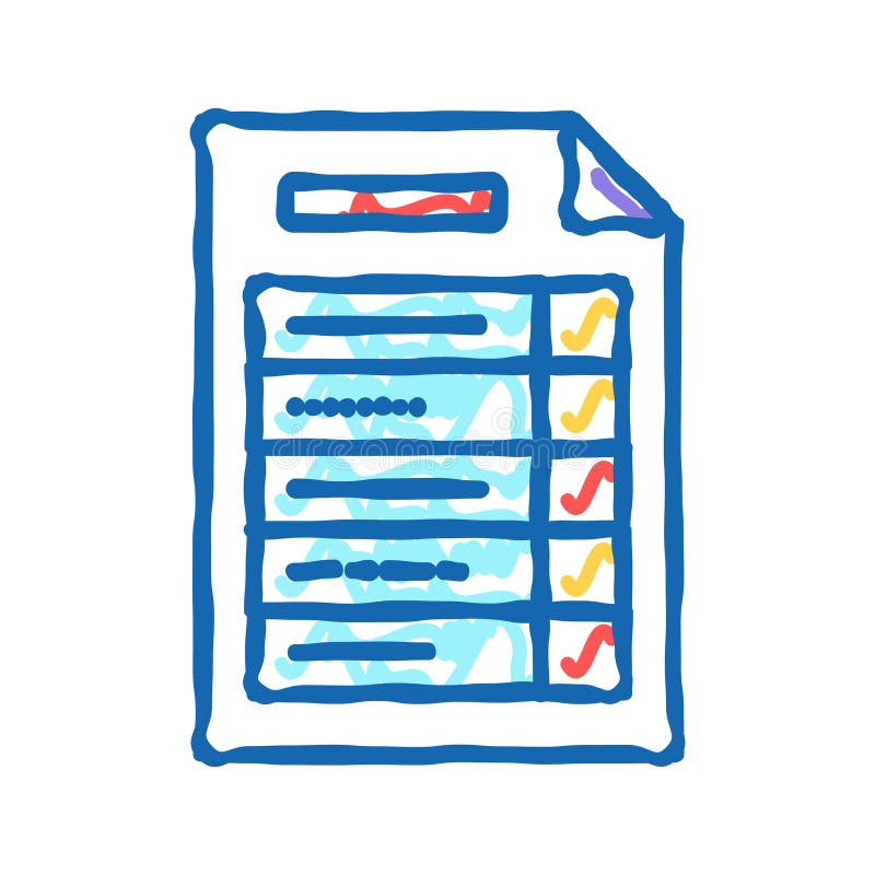 Plan Paper List Icon Doodle Illustration Stock Vector - Illustration of ...