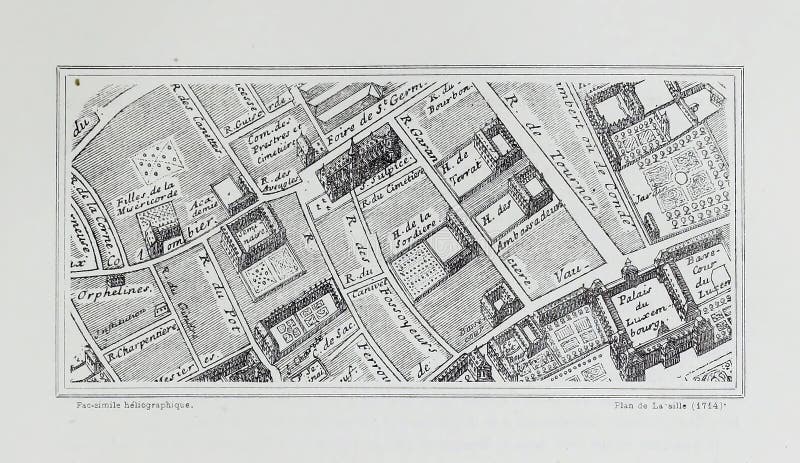 Plan of Paris. Retro image stock illustration. Illustration of fortress ...