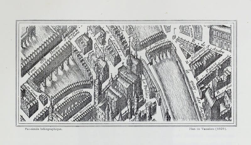 Plan of Paris. Retro image stock illustration. Illustration of etching ...