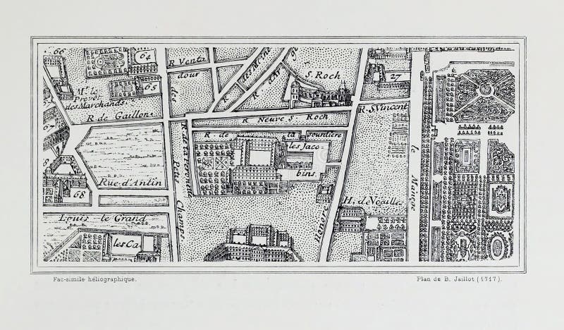 Plan of Paris. Retro image stock illustration. Illustration of black ...