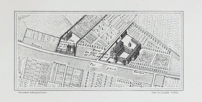 Plan of Paris. Retro image stock illustration. Illustration of fortress ...