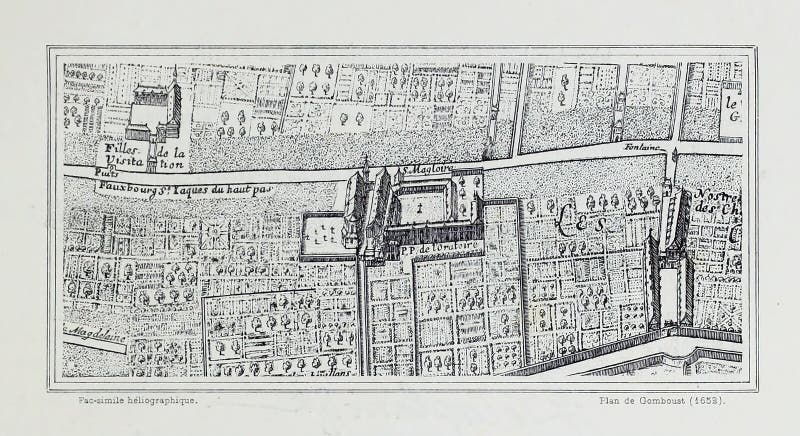Plan of Paris. Retro image stock illustration. Illustration of ...