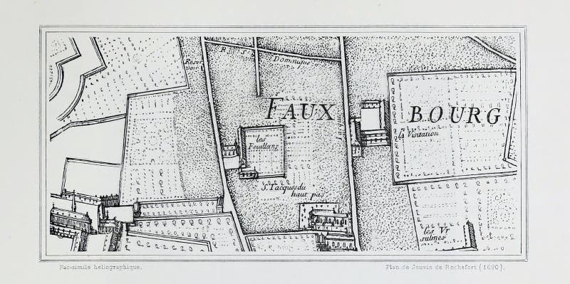 Plan of Paris. Retro image stock illustration. Illustration of century ...