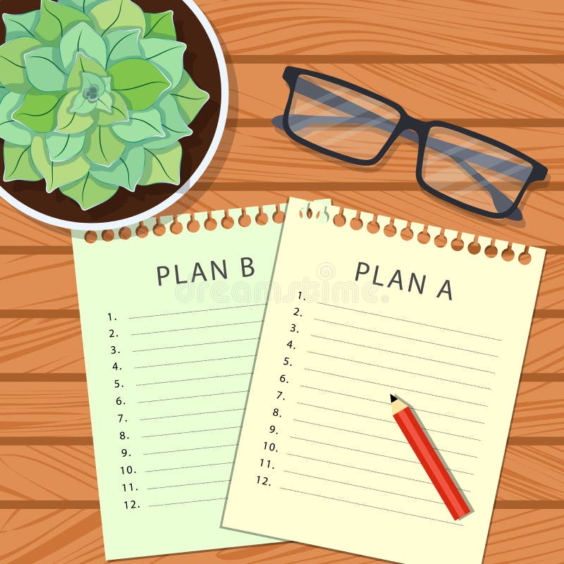 Plan a, Plan B. Planning Concept. Planning Sheets on a Wooden Table ...