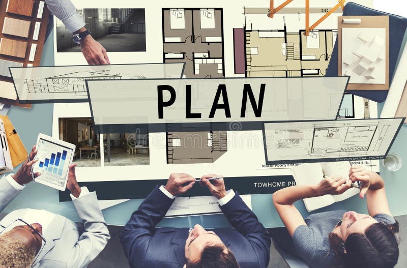 Plan Planning Architecture Blueprint Drawing Concept Stock Image ...