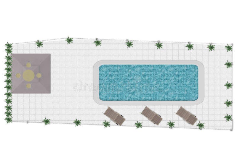 Plan Pool. Top View Plan Pool. Planning Concept Pool Stock Illustration ...