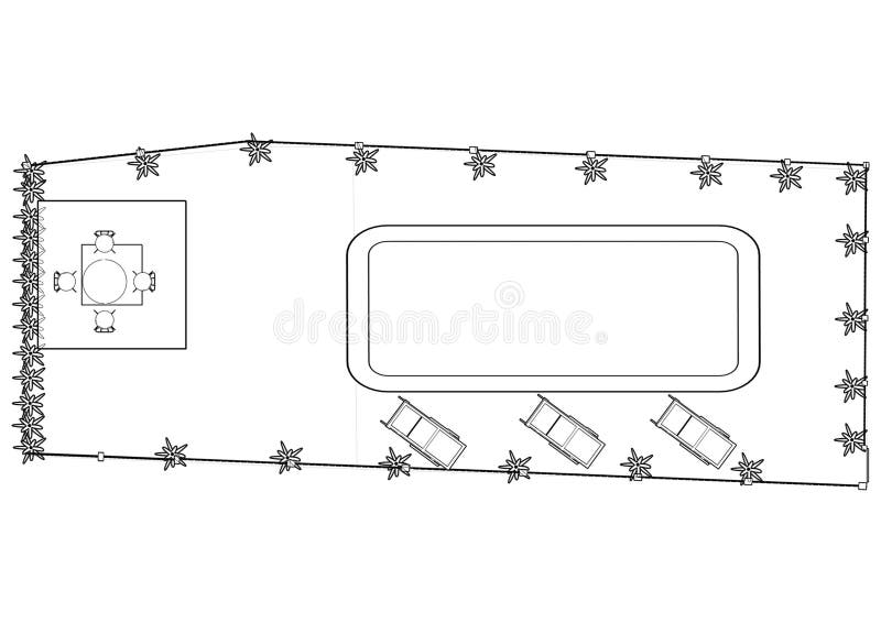 Plan Pool. Top View Plan Pool. Planning Concept Pool Stock Illustration ...