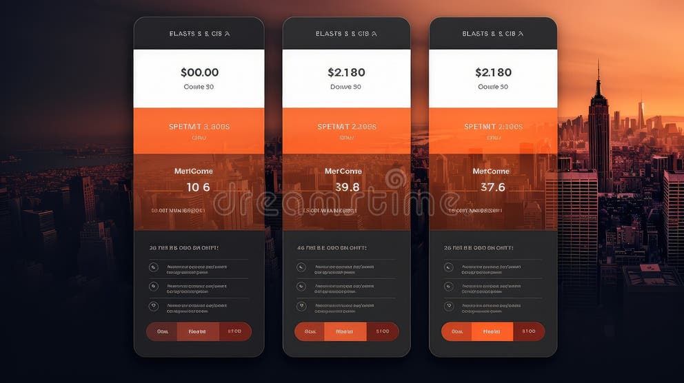 Plan Pricing Table Template Stock Illustration - Illustration of tiers ...