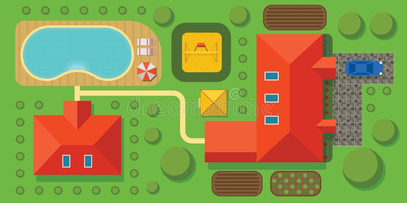 Plan of Private House Vector Illustration Stock Vector - Illustration ...