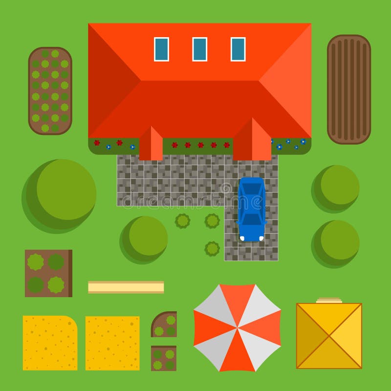 Plan of Private House Vector Illustration Stock Vector - Illustration ...