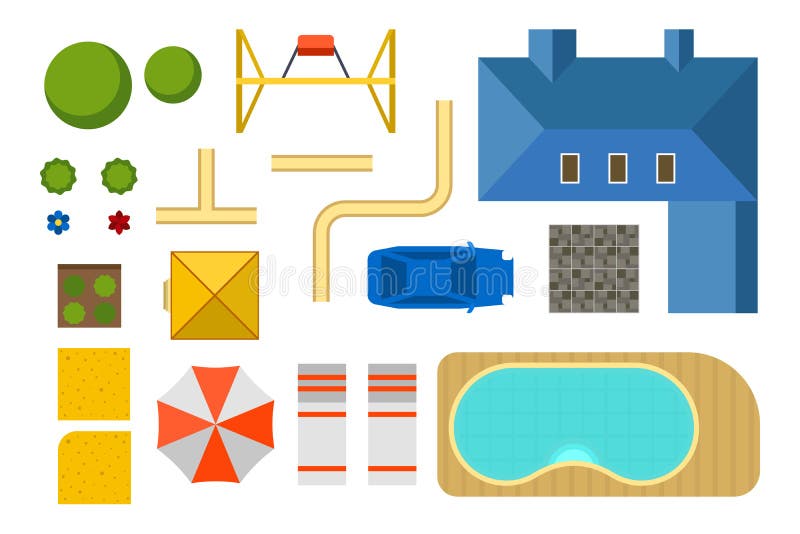 Plan of Private House Vector Illustration Stock Vector - Illustration ...