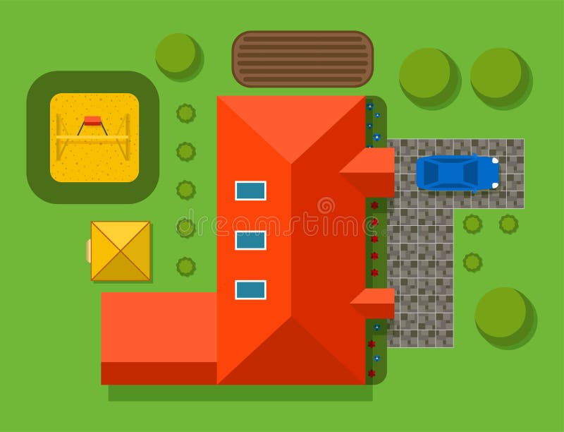 Vector Objects for House Plan Landscape Design Elements Interior ...