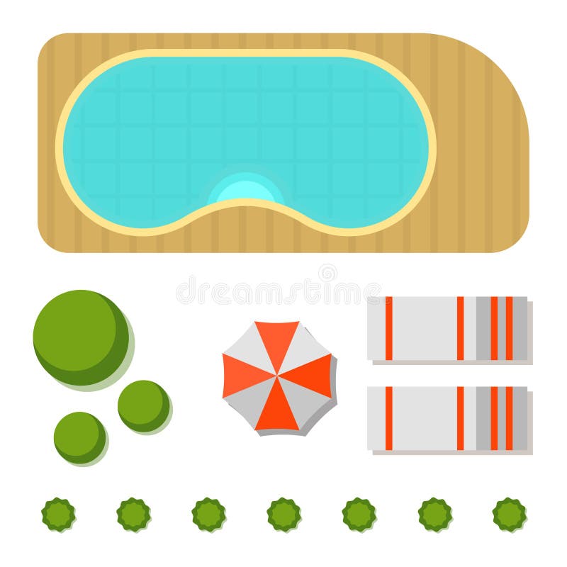 Plan of Private House Vector Illustration Top View of Outdoor Home ...