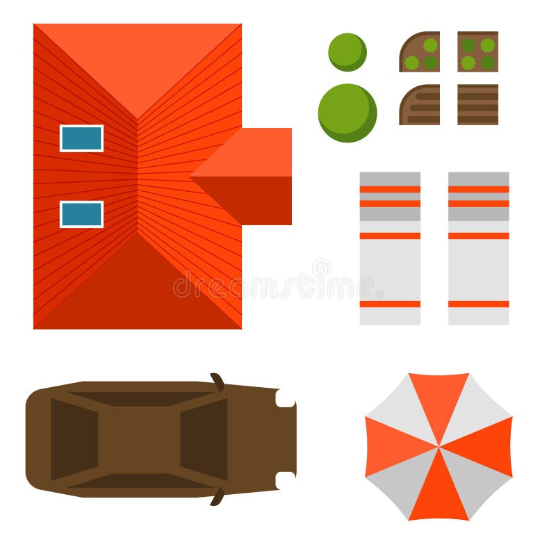 Plan of Private House Vector Illustration Top View Stock Vector ...