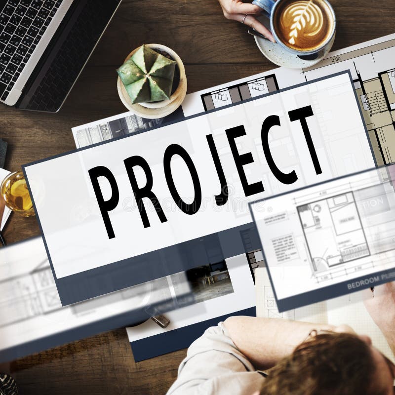 Plan Project Architecture Blueprint Drawing Concept Stock Image - Image ...