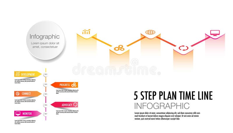 5 Plan Projects Infographic Template Stock Illustration - Illustration ...