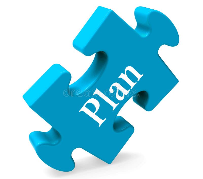 Plan Puzzle Shows Objectives Planning and Organizing Stock Illustration ...