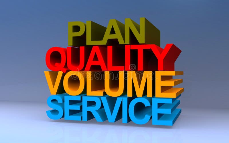 Plan Quality Volume Service on Blue Stock Illustration - Illustration ...