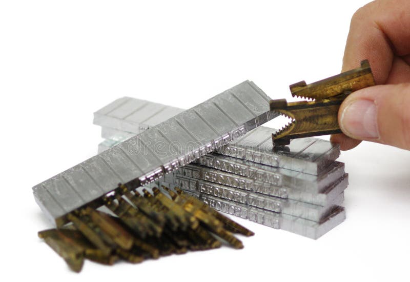 Plan Rapproché De Lingots Et De Matrices D'avance De Linotype Avec La ...