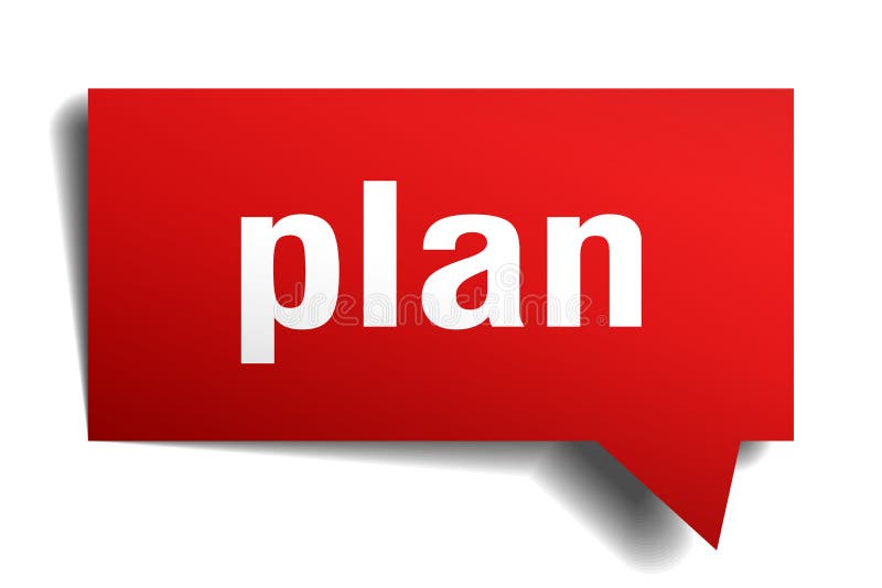 Plan red 3d speech bubble stock vector. Illustration of sticker - 118723001