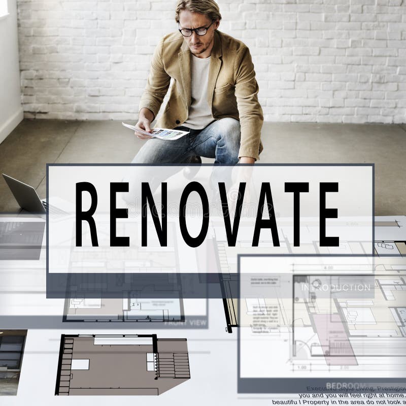 Plan Renovate Architecture Blueprint Drawing Concept Stock Image - Image of creative, layout ...