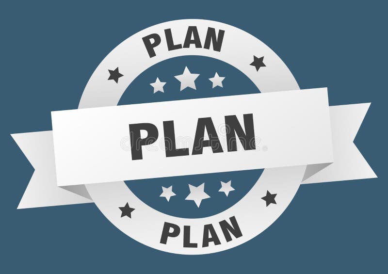 Plan ribbon sign stock vector. Illustration of isolated - 158355656