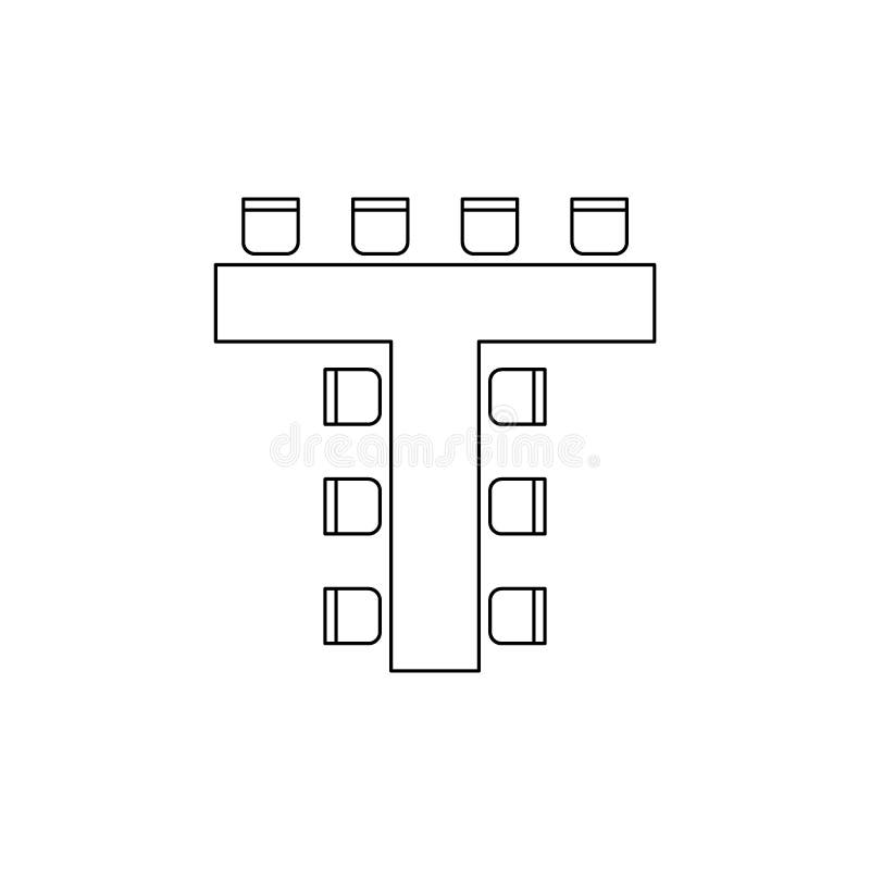 Plan Shape T for Arranging Seats and Tables in Interior, Layout Graphic ...