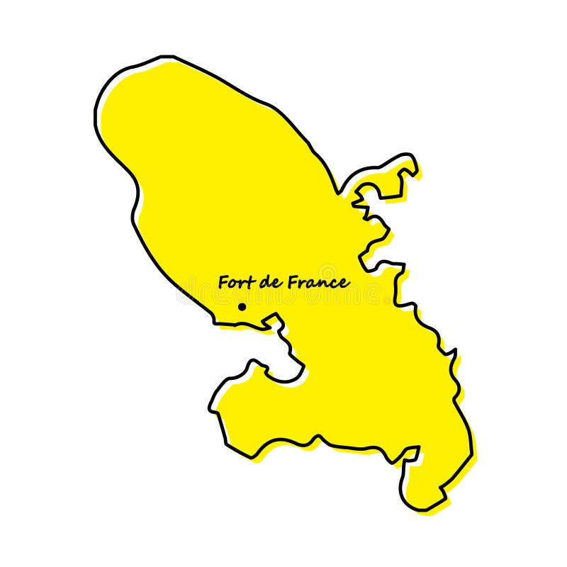 Plan Simple De La Martinique Avec Emplacement De La Capitale ...