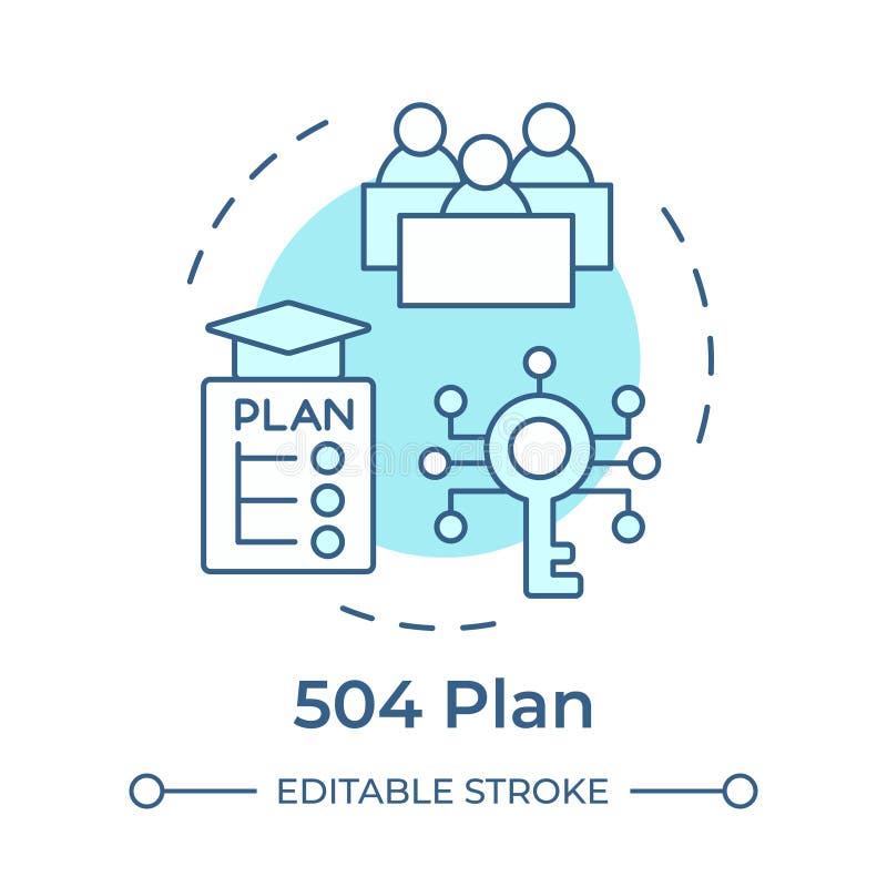 504 Plan Soft Blue Concept Icon Stock Vector - Illustration of plan ...