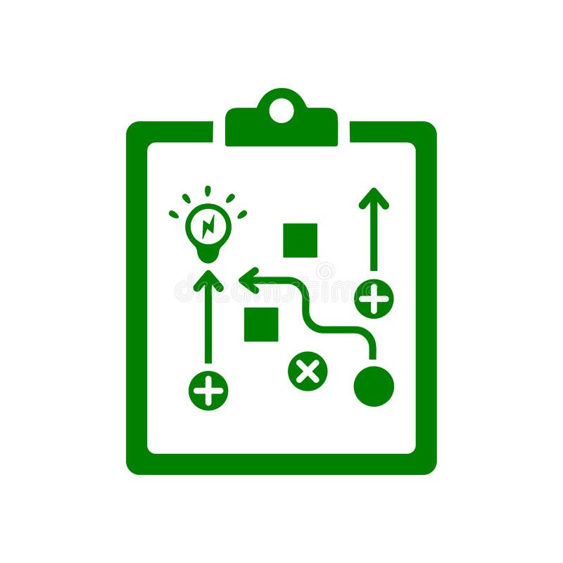 Plan, Solution, Strategy Icon. Green Vector Sketch Stock Illustration ...