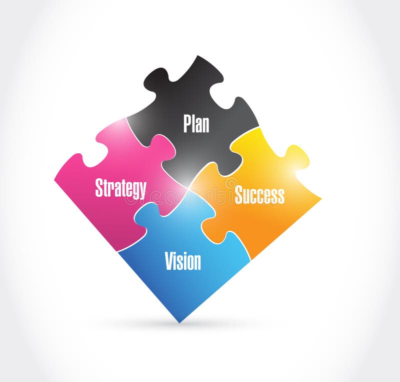 Plan, Strategy, Success, Vision Puzzle Pieces Stock Illustration ...