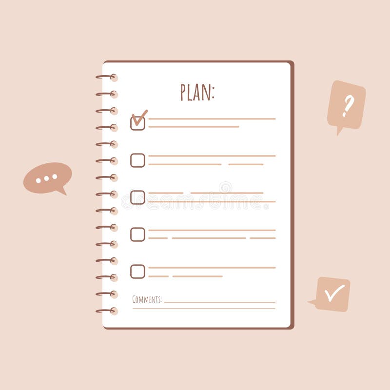 Plan on the Table. Planning and Organization of Work Stock Vector ...