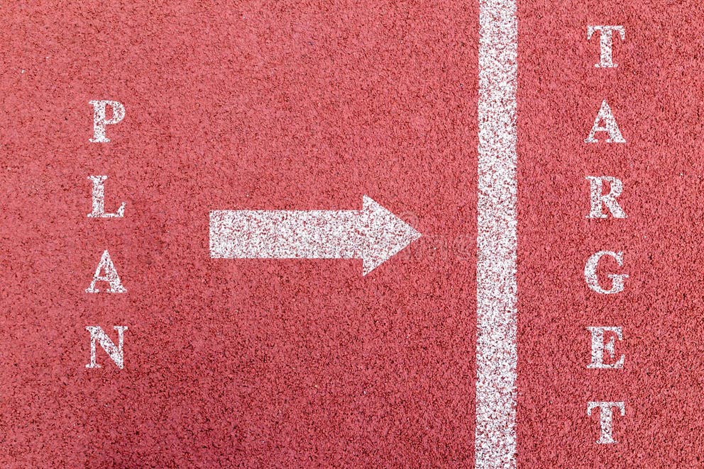 Plan and Target on Red Running Track Stock Photo - Image of track ...