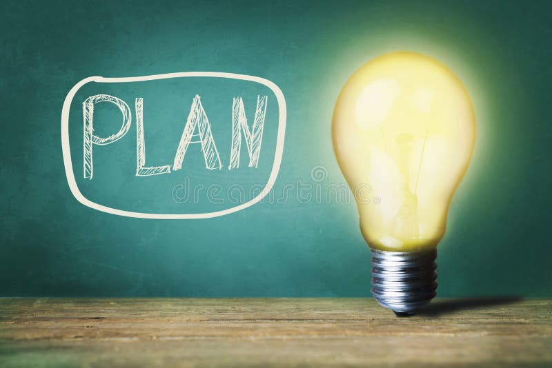 Plan text on board stock photo. Image of change, light - 135667158