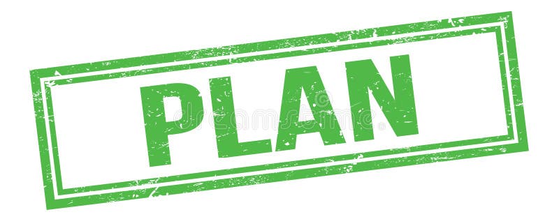 PLAN Text on Green Grungy Vintage Stamp Stock Illustration ...