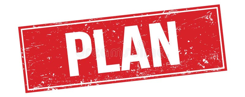 PLAN Text on Red Grungy Rectangle Stamp Stock Illustration ...