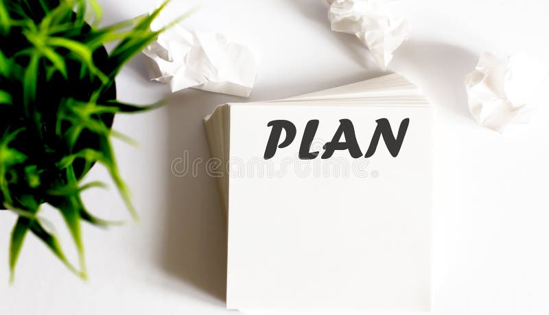 PLAN Text on White Stickers. Chart or Mechanism Concept Stock Image ...