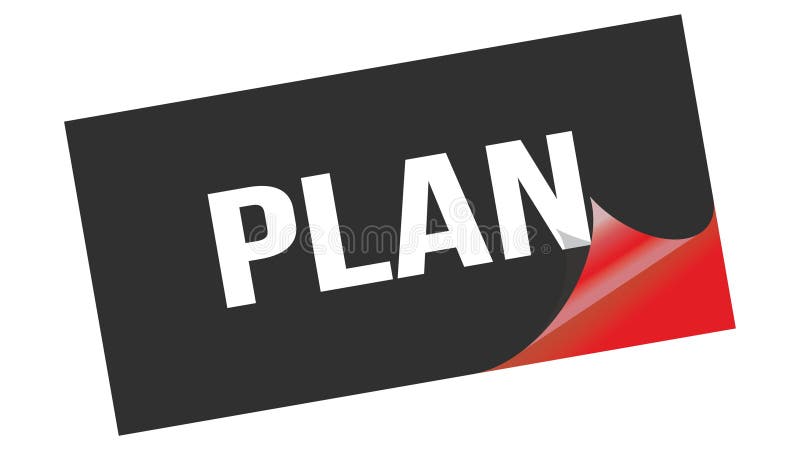 PLAN Text on Black Red Sticker Stamp Stock Illustration - Illustration ...