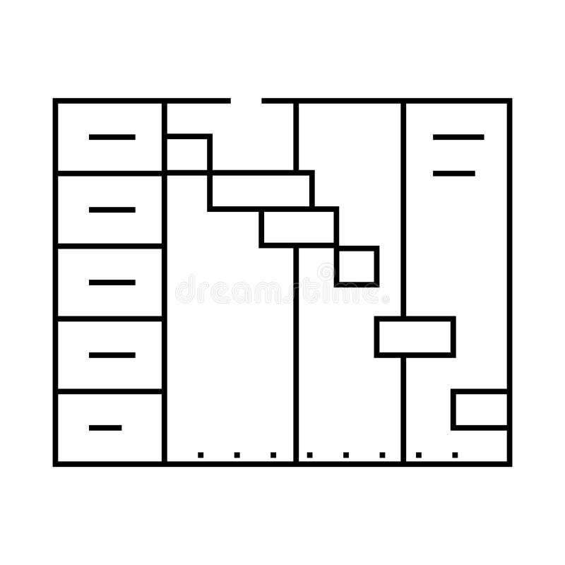 Plan of Time and Tasks Line Icon Vector Illustration Stock Illustration ...