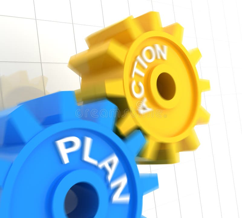 Plan und Aktion stock abbildung. Illustration von teamarbeit - 53639879