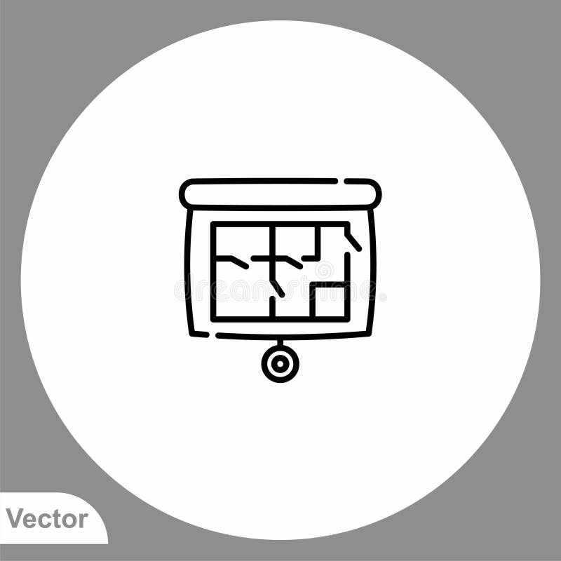 Plan Vector Icon Sign Symbol Stock Vector - Illustration of interior ...
