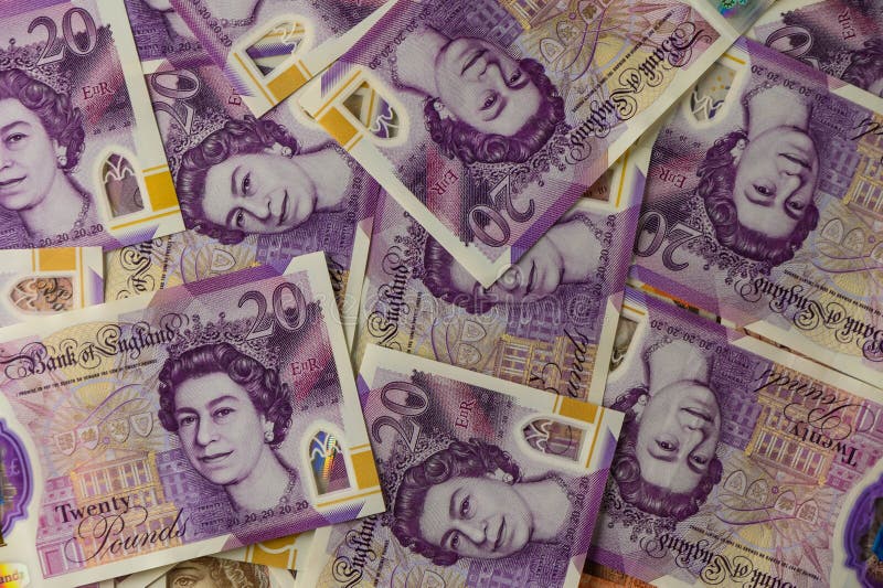 A Plan View of Pound Sterling Bank Notes.2 Stock Image - Image of ...